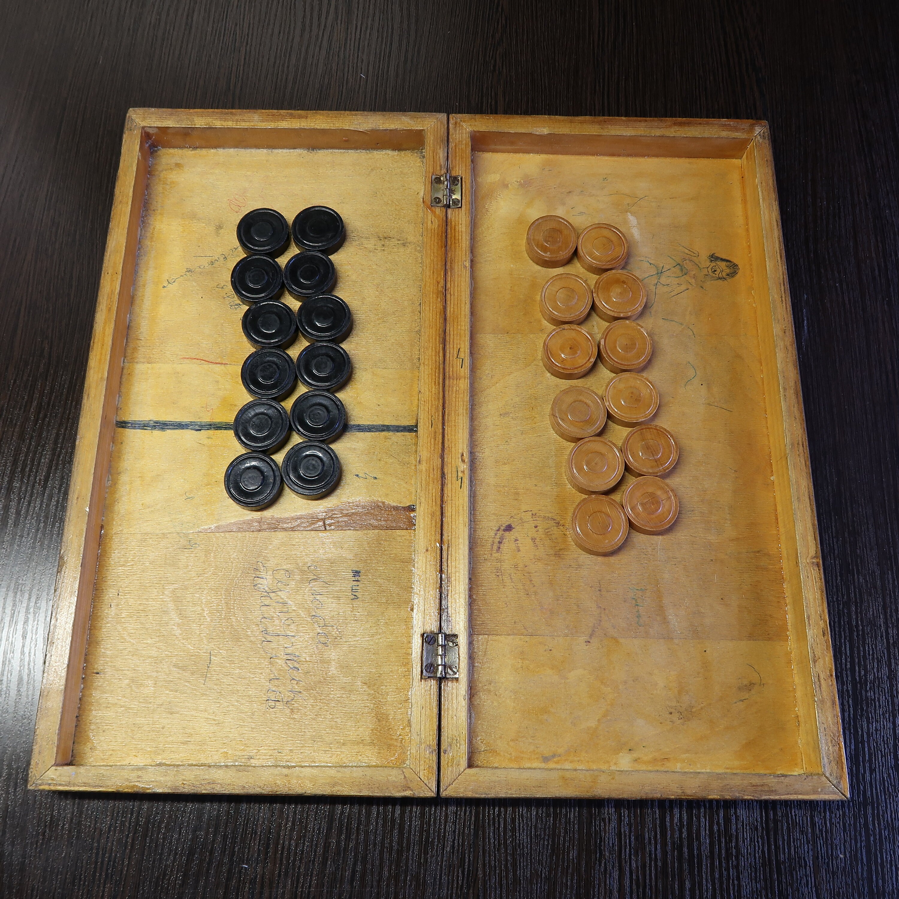 Old Soviet Wooden Checkers Made 1950s With Board 1654 Inches - Etsy