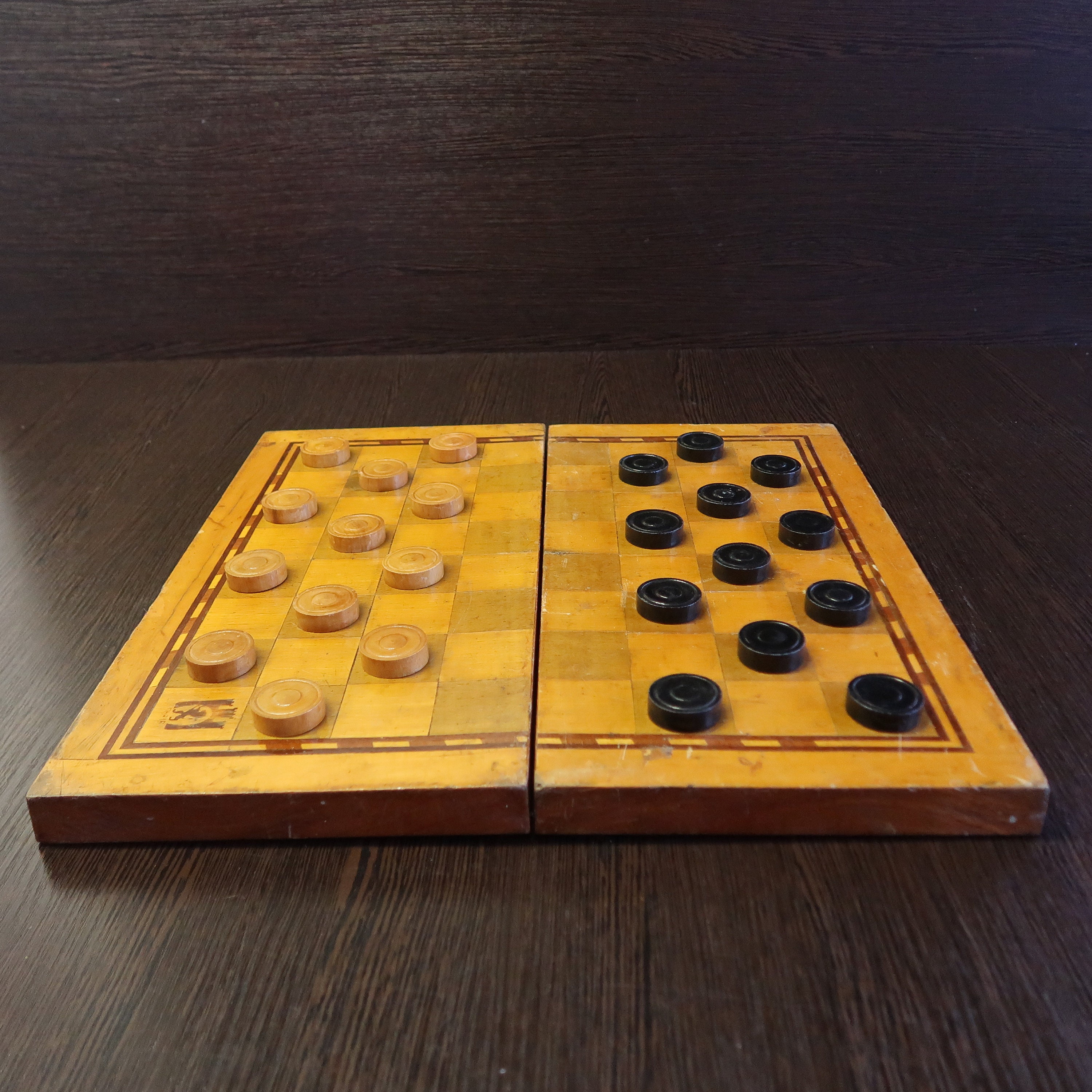 Old Soviet Wooden Checkers Made 1950s With Board 1654 Inches - Etsy