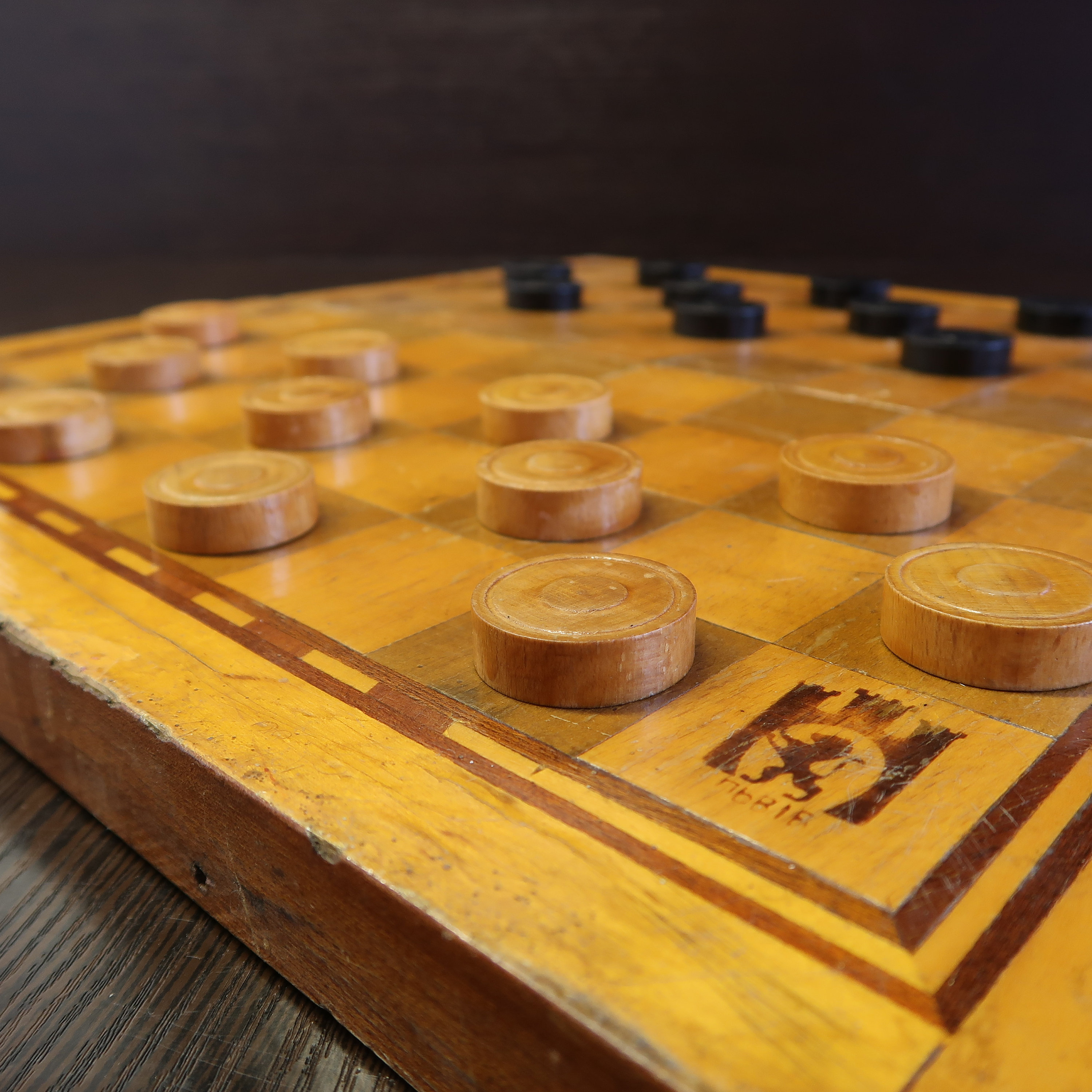 Old Soviet Wooden Checkers Made 1950s With Board 1654 Inches - Etsy