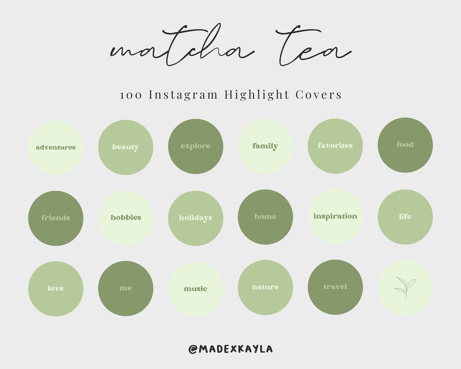 100 Matcha Tea IG Highlight Covers Made by Kayla - Etsy