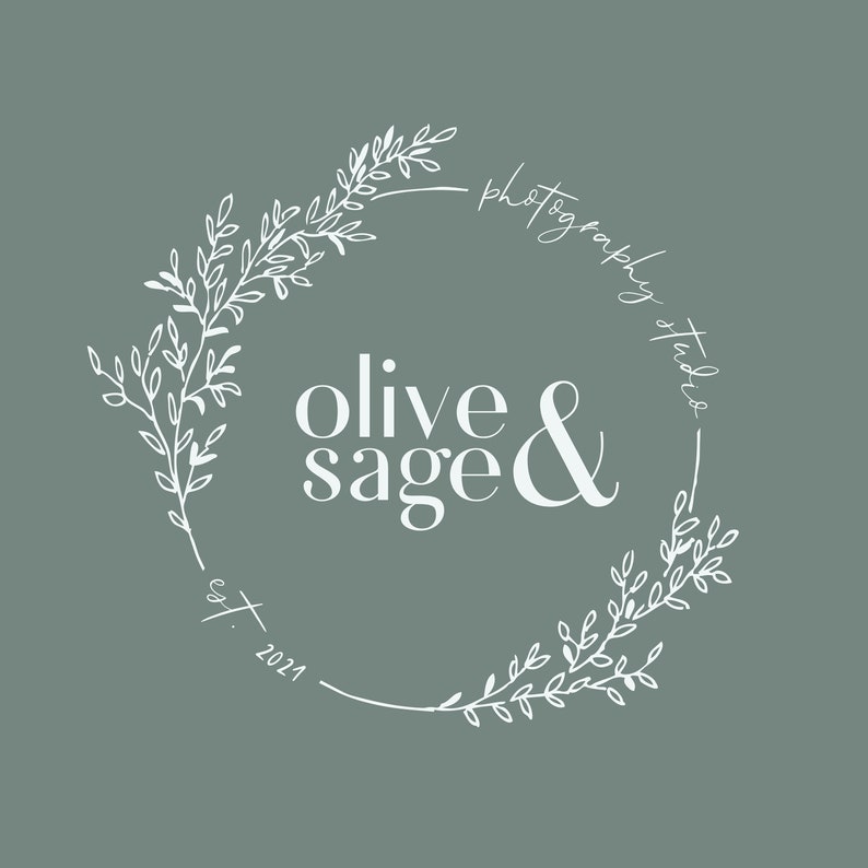 Floral Sage Green Logo Premade & Customizable Logo Made by Kayla - Etsy UK