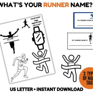 What's Your Runner Name Game, NAME TAGS + SIGN, Athletics Themed Sports ...