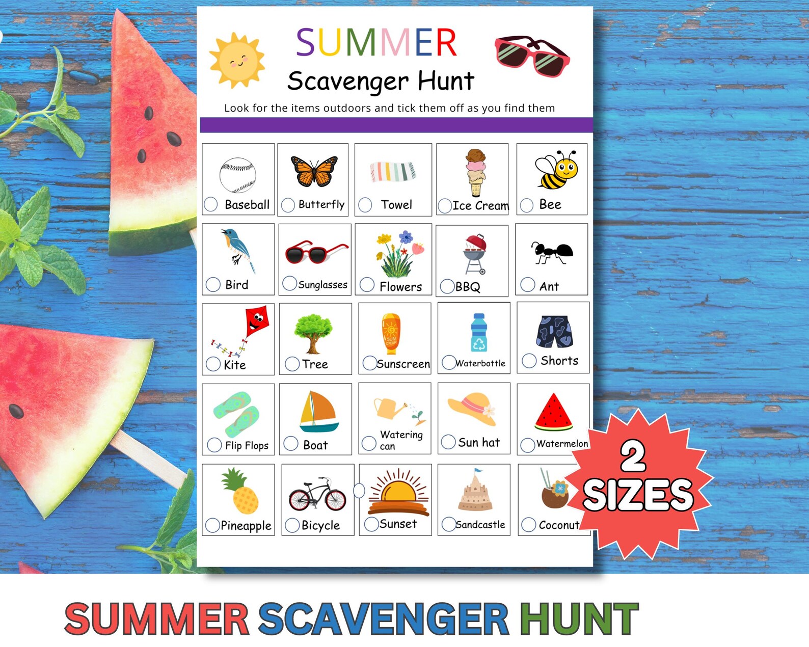 Printable Summer Scavenger Hunt, Outdoor Activity for Kids, Nature ...