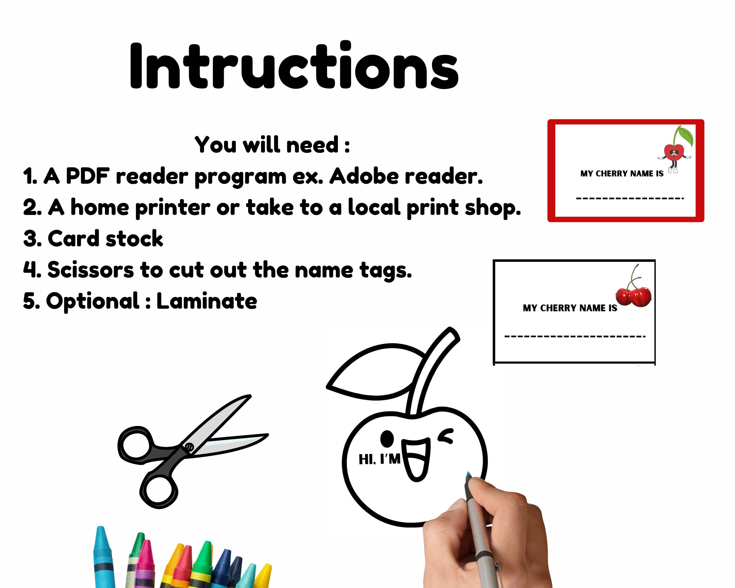 What's Your Cherry Name Game NAME TAGS + SIGN, Office Cocktails, Happy ...