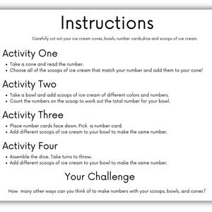 Ice Cream Counting Activity, Printable Game for Toddlers and ...