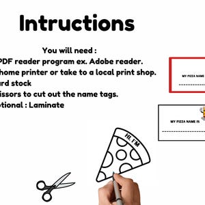 What's Your Pizza Name Game NAME TAGS + SIGN, Pizza Birthday Party ...