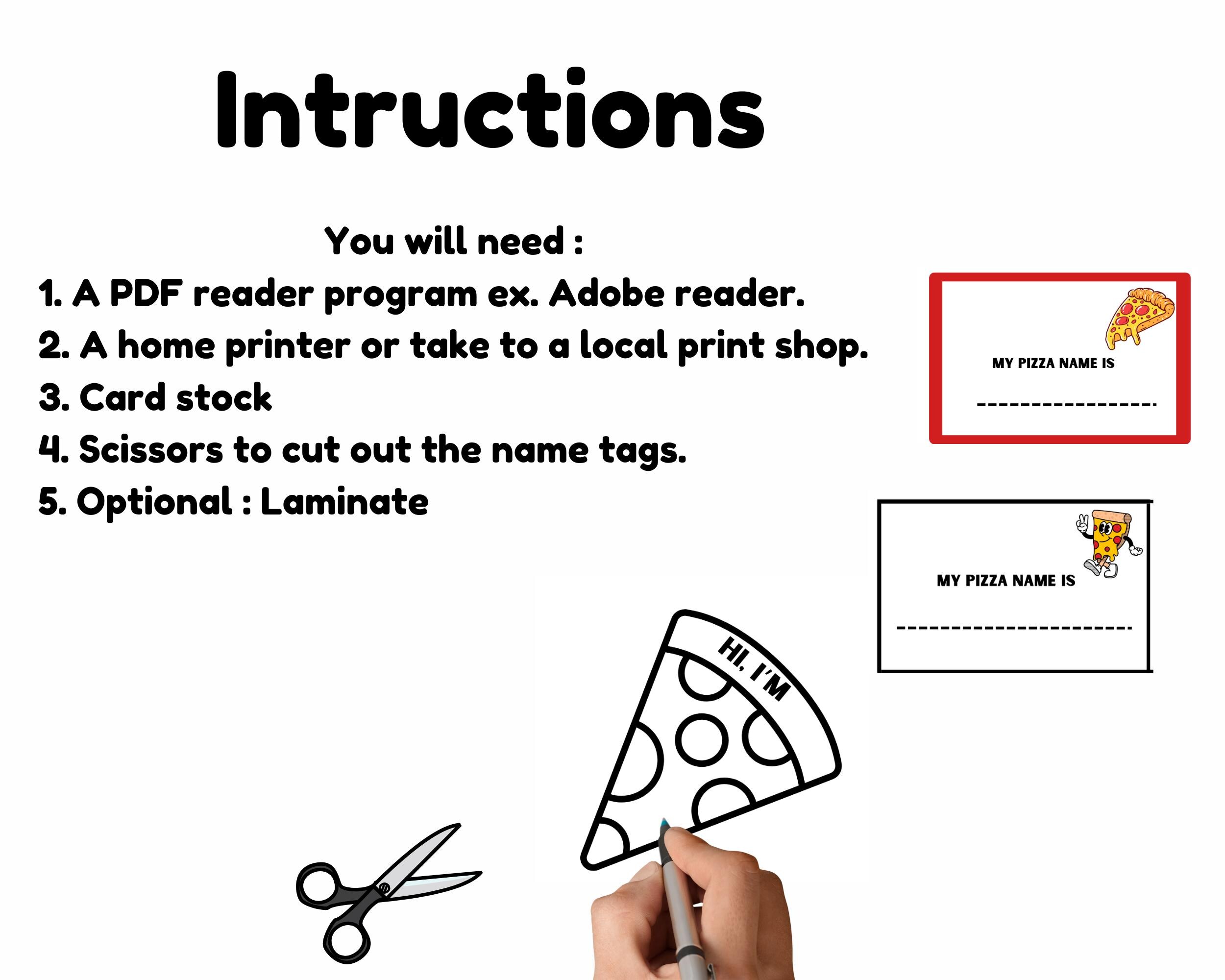 What's Your Pizza Name Game NAME TAGS + SIGN, Pizza Party, Pizza ...