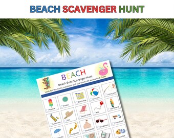 Beach Scavenger Hunt, Scavenger Hunt for Kids, Outdoor Treasure Hunt ...