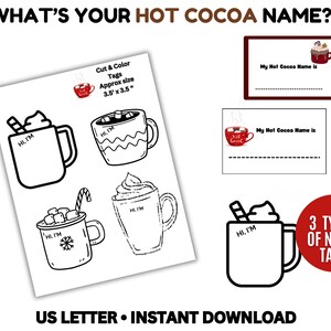 What's Your Hot Cocoa Name Game NAME TAGS + SIGN, Hot Cocoa Bar Decor ...