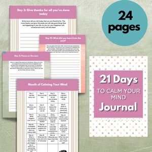 Calm Your Mind Journal Printable 21 Day Journal Prompts | Etsy