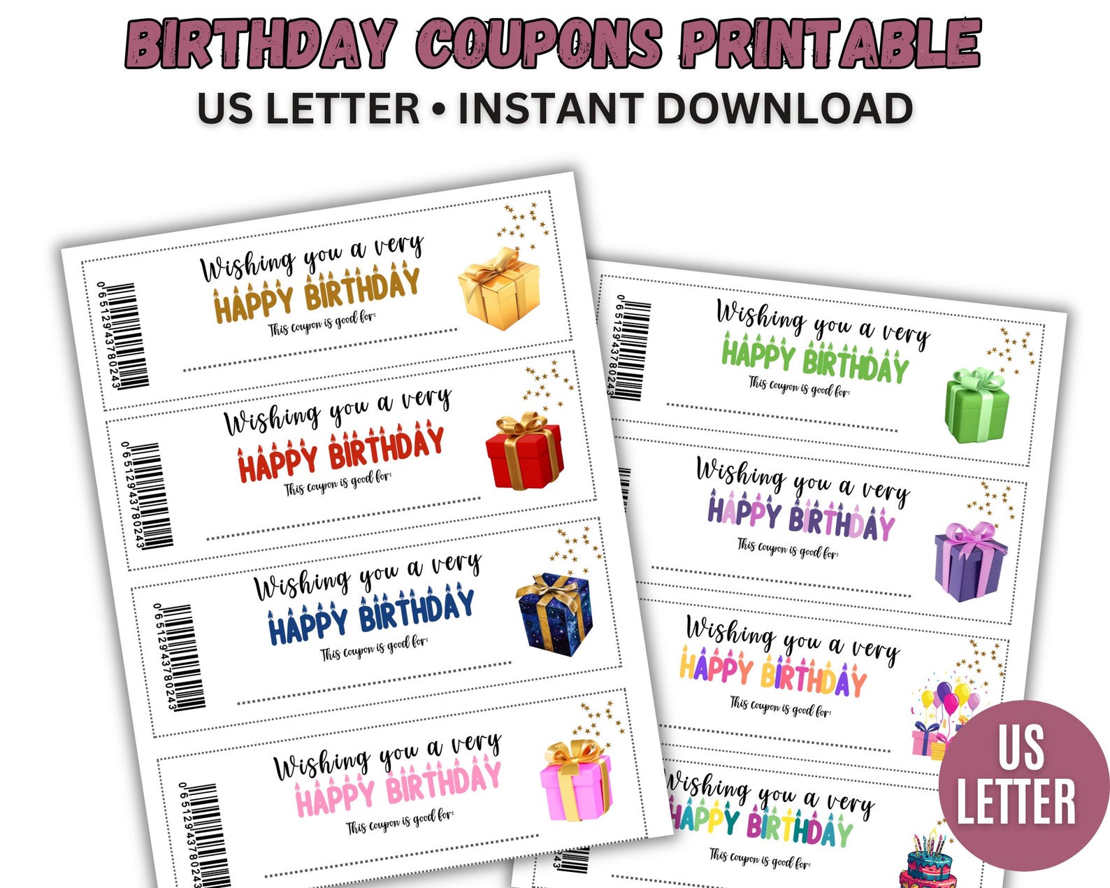 Birthday Coupons Printable Voucher, Besties Gift Friend, Easy Gift ...