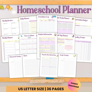 Printable Homeschool Planner, Homeschooler Mom Organizer Binder ...