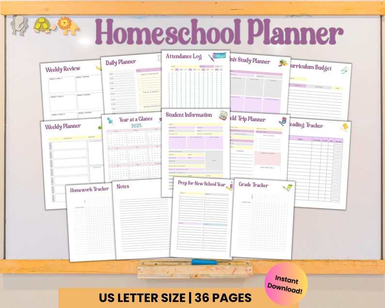 Printable Homeschool Planner, Homeschooler Mom Organizer Binder ...
