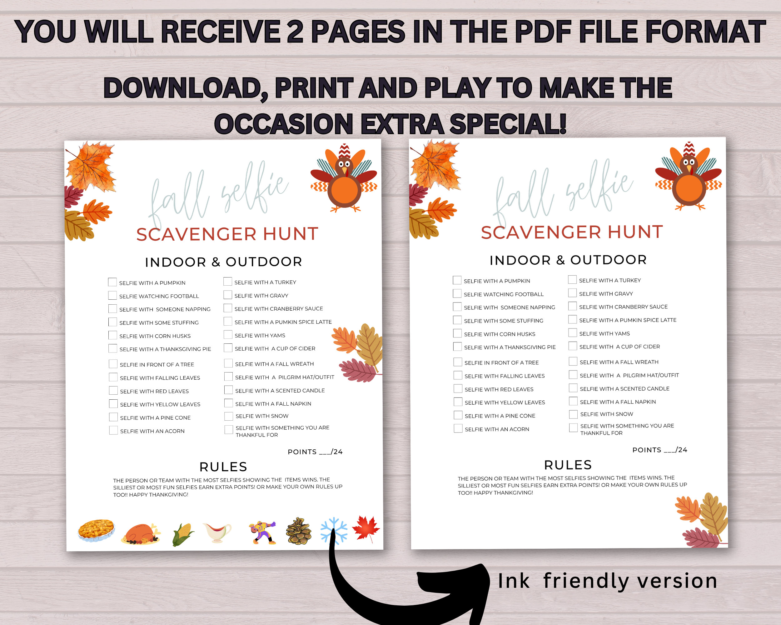 Thanksgiving Scavenger Hunt, Photo Hunt, Thanksgiving Family Activity ...