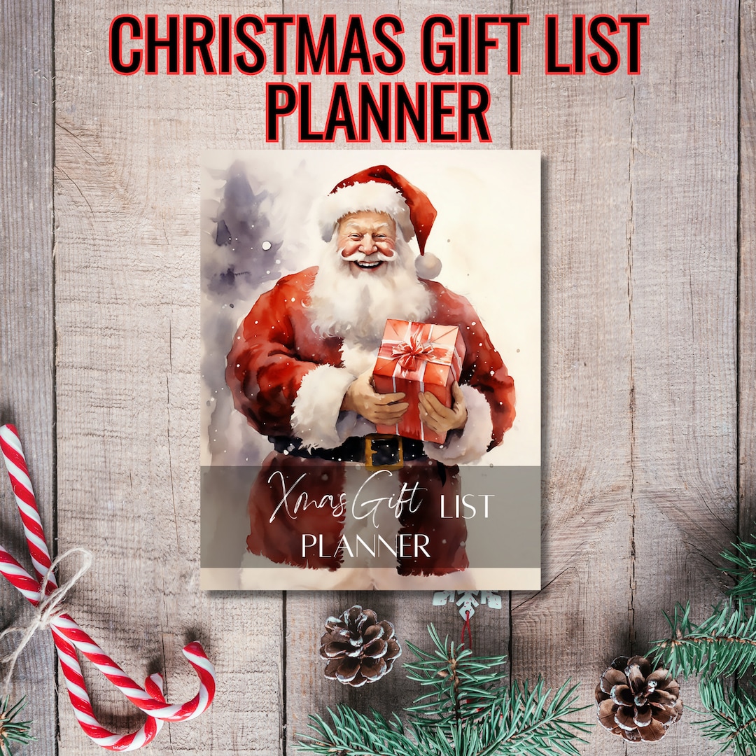 Christmas Gift List Printable, Gift Tracker, Santa Wish List, Holiday ...