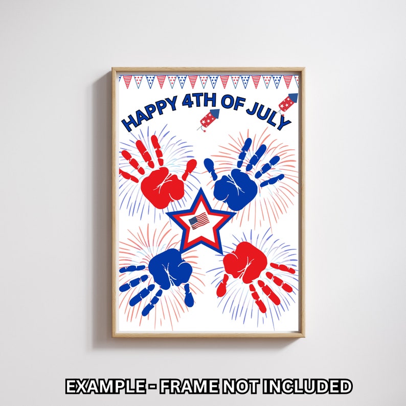 4th of July Handprint Footprint Art, Kids Craft , Happy 4th of July ...