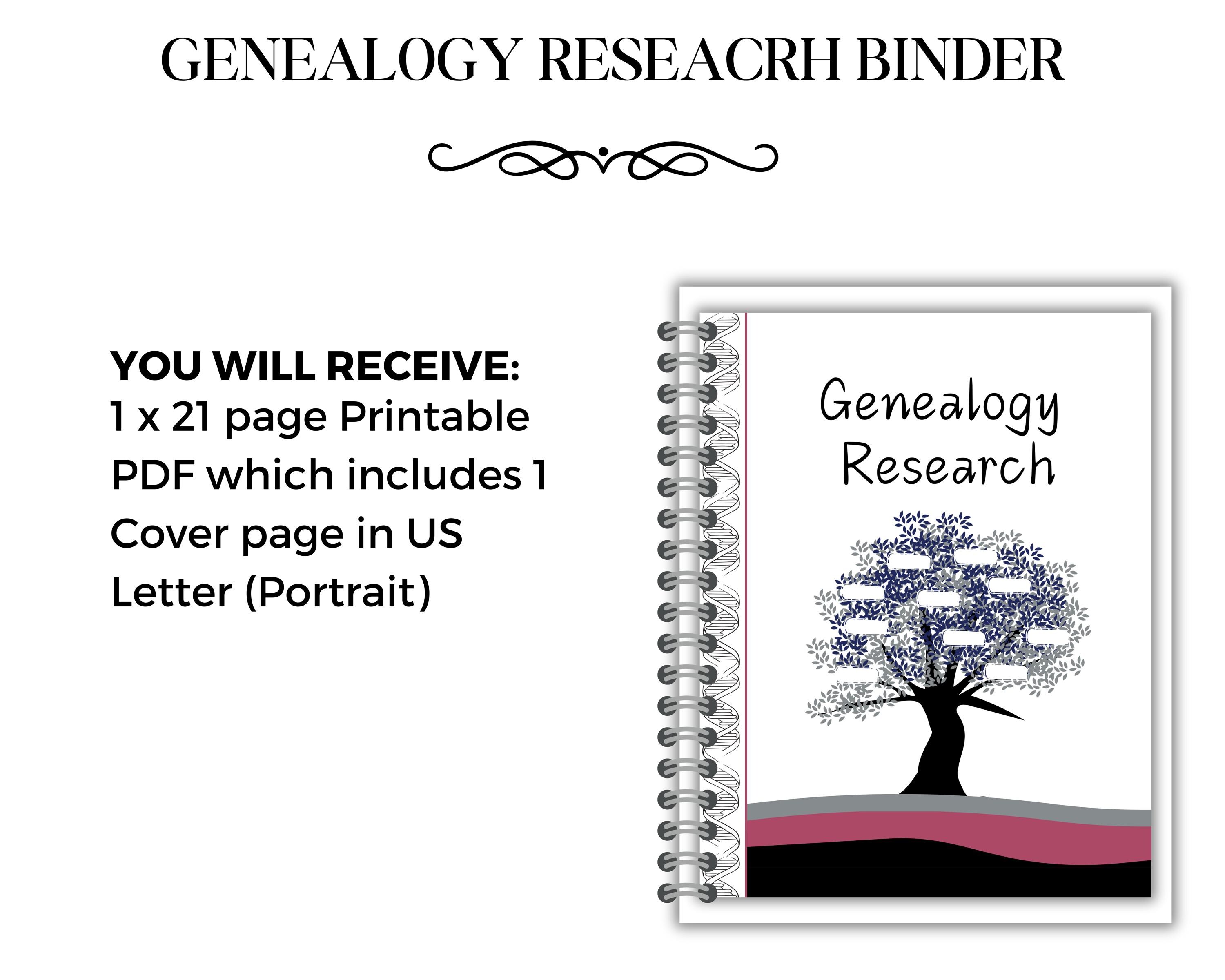Genealogy Research Binder Printable, Family Tree Organizer, Ancestry ...