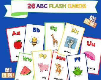ABC Flashcards, Flashcards for Kids, Educational Printable Cards, Learn ...