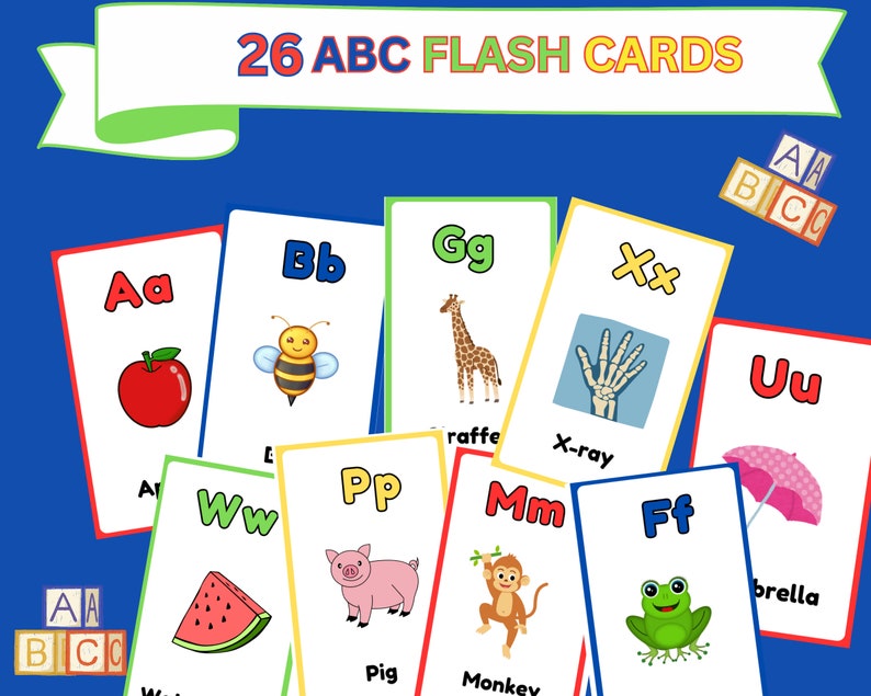 Abc's Flashcards, Educational Cards, A-Z Cards, Learn Abcs, Alphabet ...
