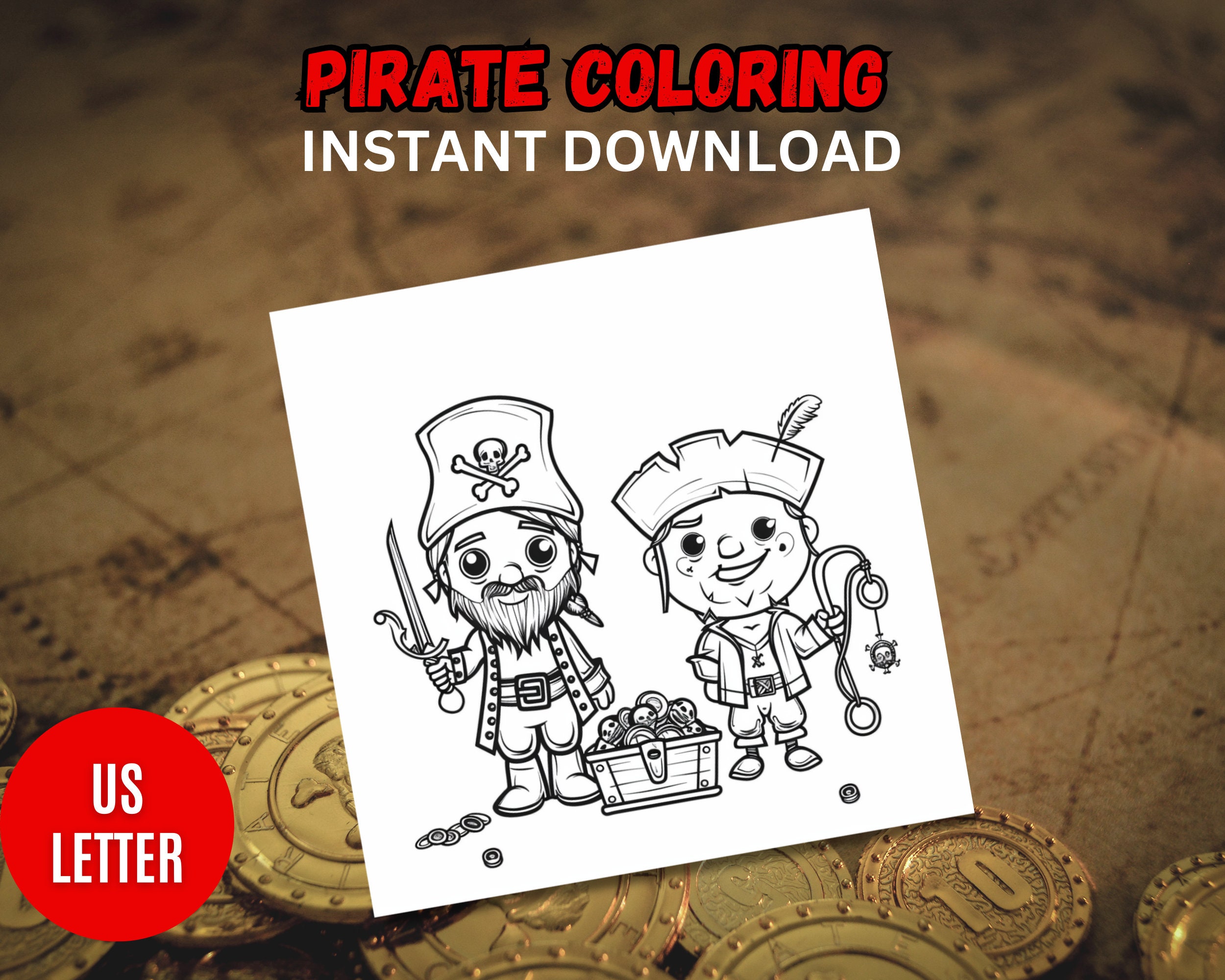 Pirate Coloring for Boys, Printable Pirate Activity Pages for Kids ...