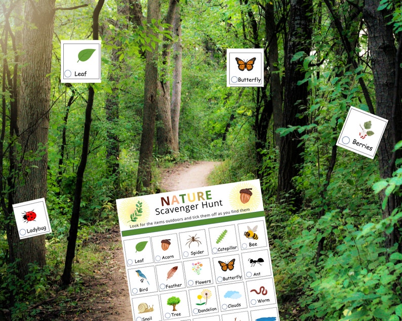 Printable Nature Scavenger Hunt, Outdoor Nature Walk, Treasure Hunt ...
