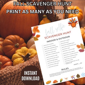 Thanksgiving Scavenger Hunt, Photo Hunt, Thanksgiving Family Activity ...