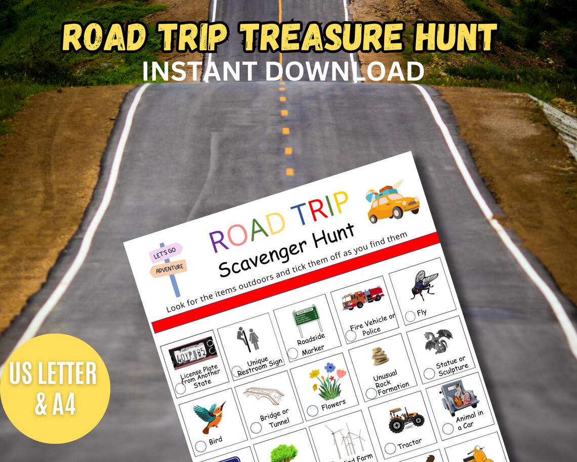 Family Vacation Scavenger Hunt, Kids Road Trip Games Printable, Family ...