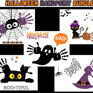 Halloween Handprint Art Bundle, Halloween Activity, Daycare Handprint ...