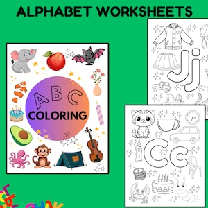 ABC Coloring Book, Preschool Printable Alphabet Pages, Toddlers Busy ...
