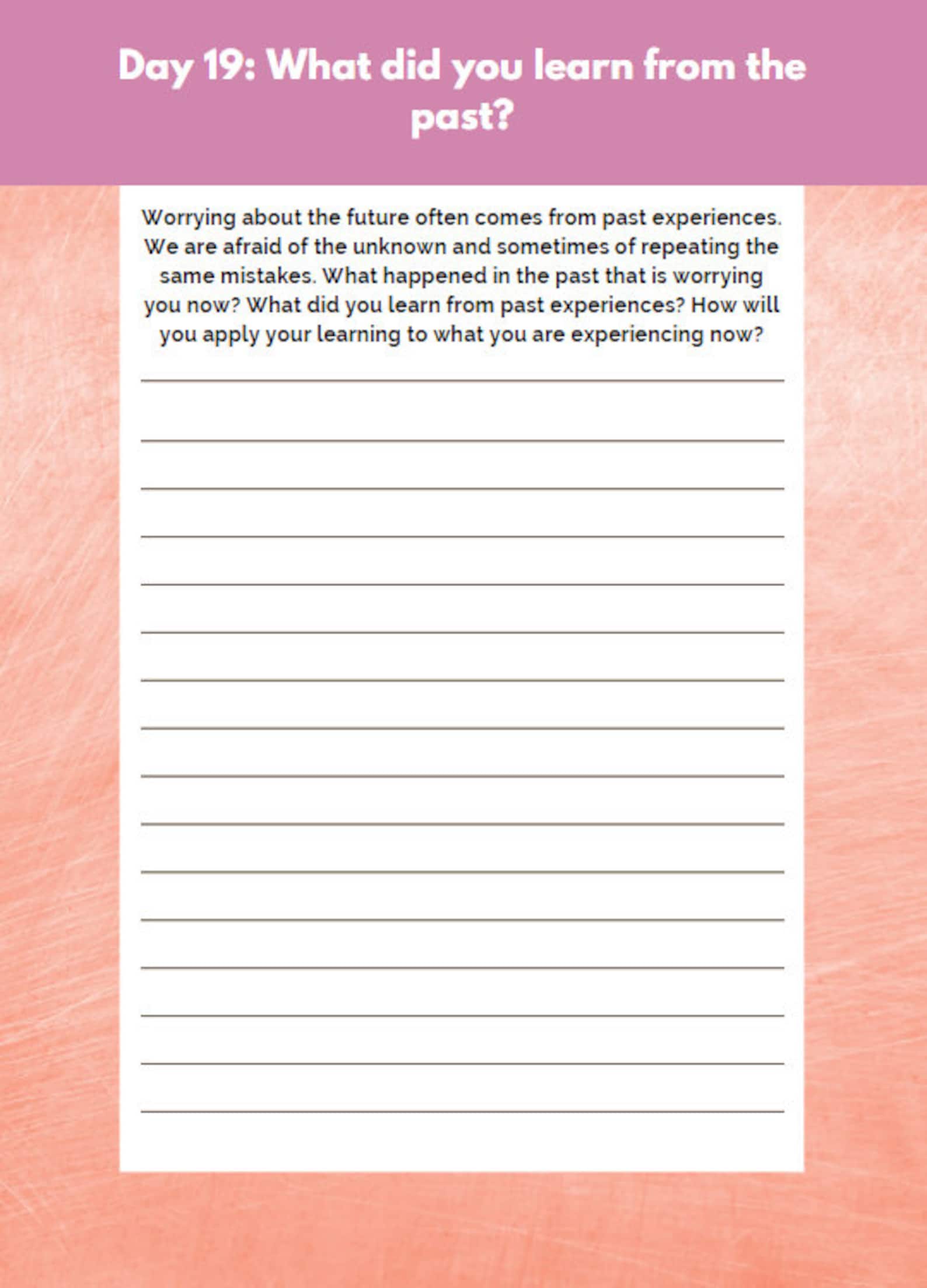 Calm Your Mind Journal Printable 21 Day Journal Prompts | Etsy