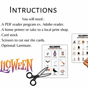 Halloween Scavenger Hunt, Indoor Outdoor Party Games, Printable ...