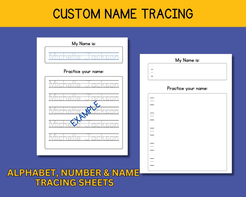 Handwriting Practice Tracing Printable, Alphabet & Number Tracing Sheet ...