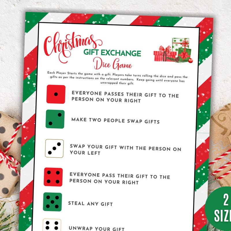 Secret Santa Dice Game - Etsy