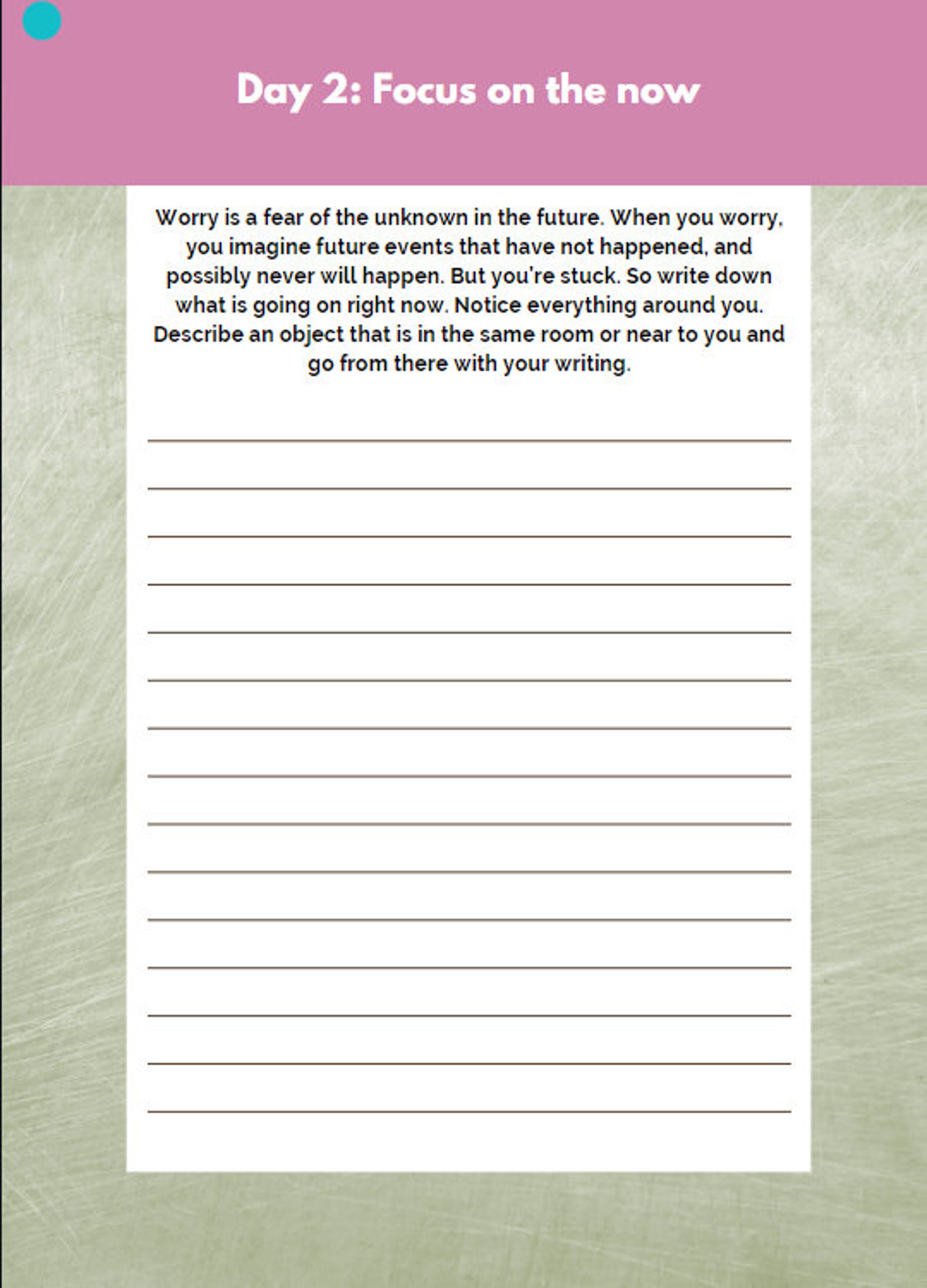 Calm Your Mind Journal Printable 21 Day Journal Prompts | Etsy