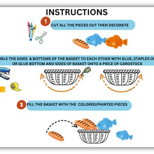 5 Loaves of Bread & 2 Fish Sunday School Craft for Kids, Jesus Feeds ...