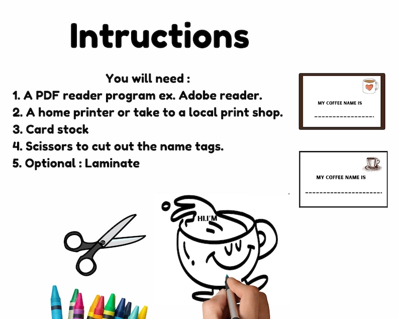 What's Your Coffee Name Game NAME TAGS + SIGN, Coffee Bar Printable ...