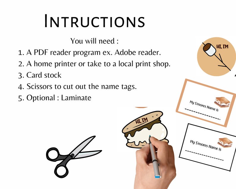 What's Your S'mores Name Game NAME TAGS + SIGN, Smores Bar ...