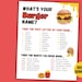 What's Your Burger Name Game NAME TAGS + Sign, BBQ Party, Cookout ...
