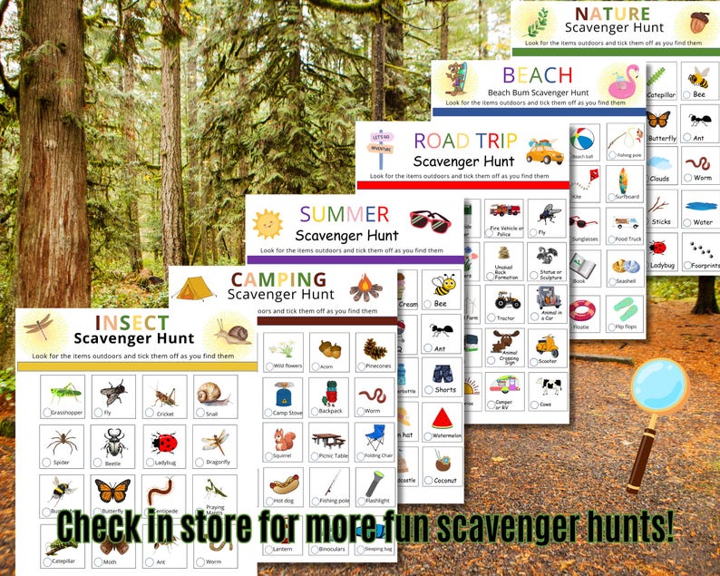 Printable Summer Scavenger Hunt, Outdoor Activity for Kids, Nature ...