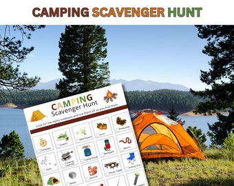 Camping Scavenger Hunt, Outdoor Treasure Hunt Printable, Scavenger Hunt ...