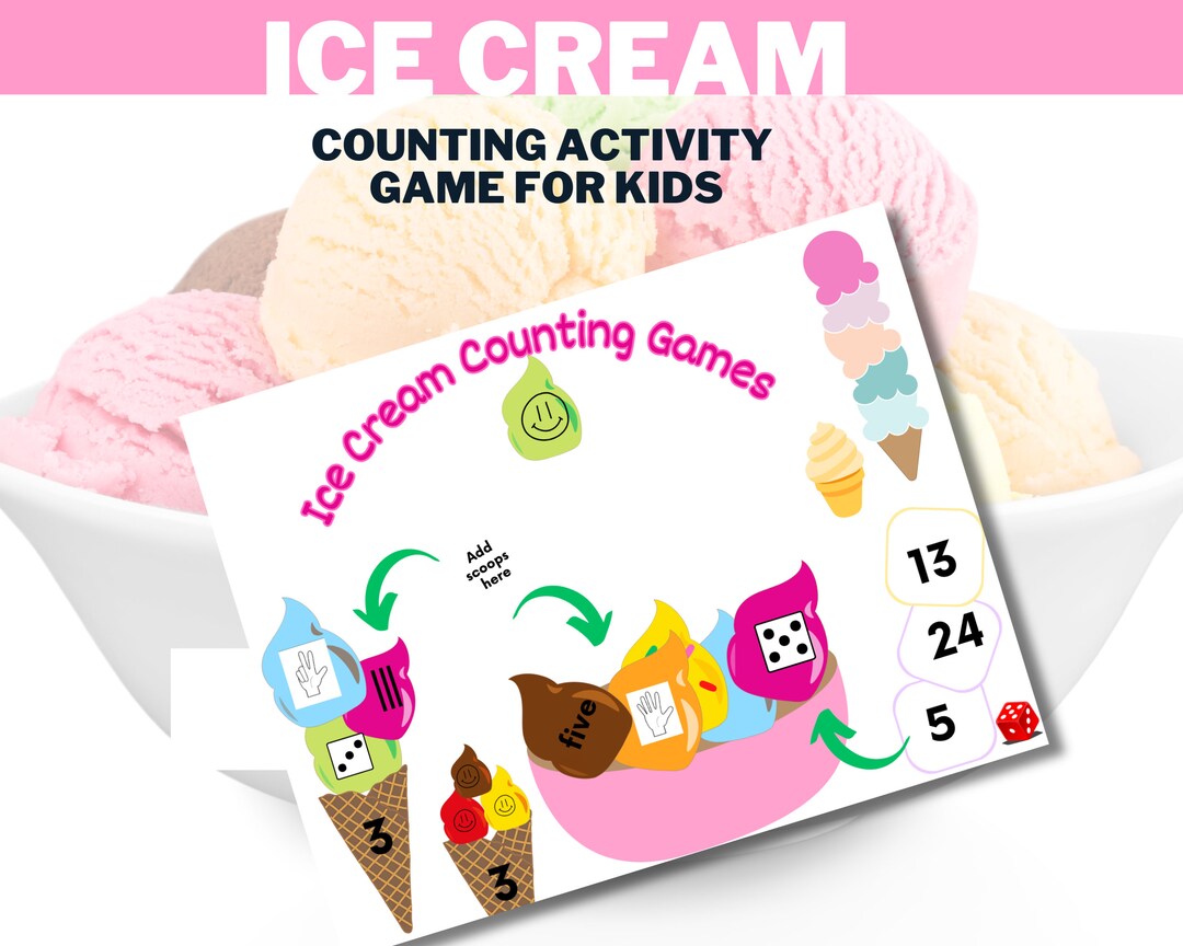 Ice Cream Counting Activity, Printable Game for Toddlers and ...