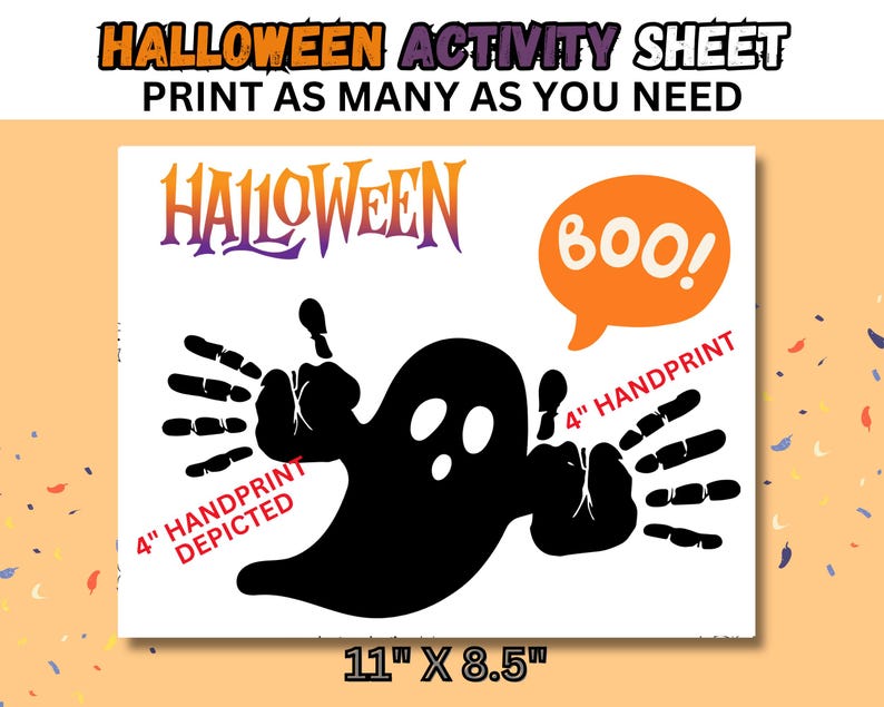 Halloween Handprint Art Bundle, Halloween Activity, Daycare Handprint ...