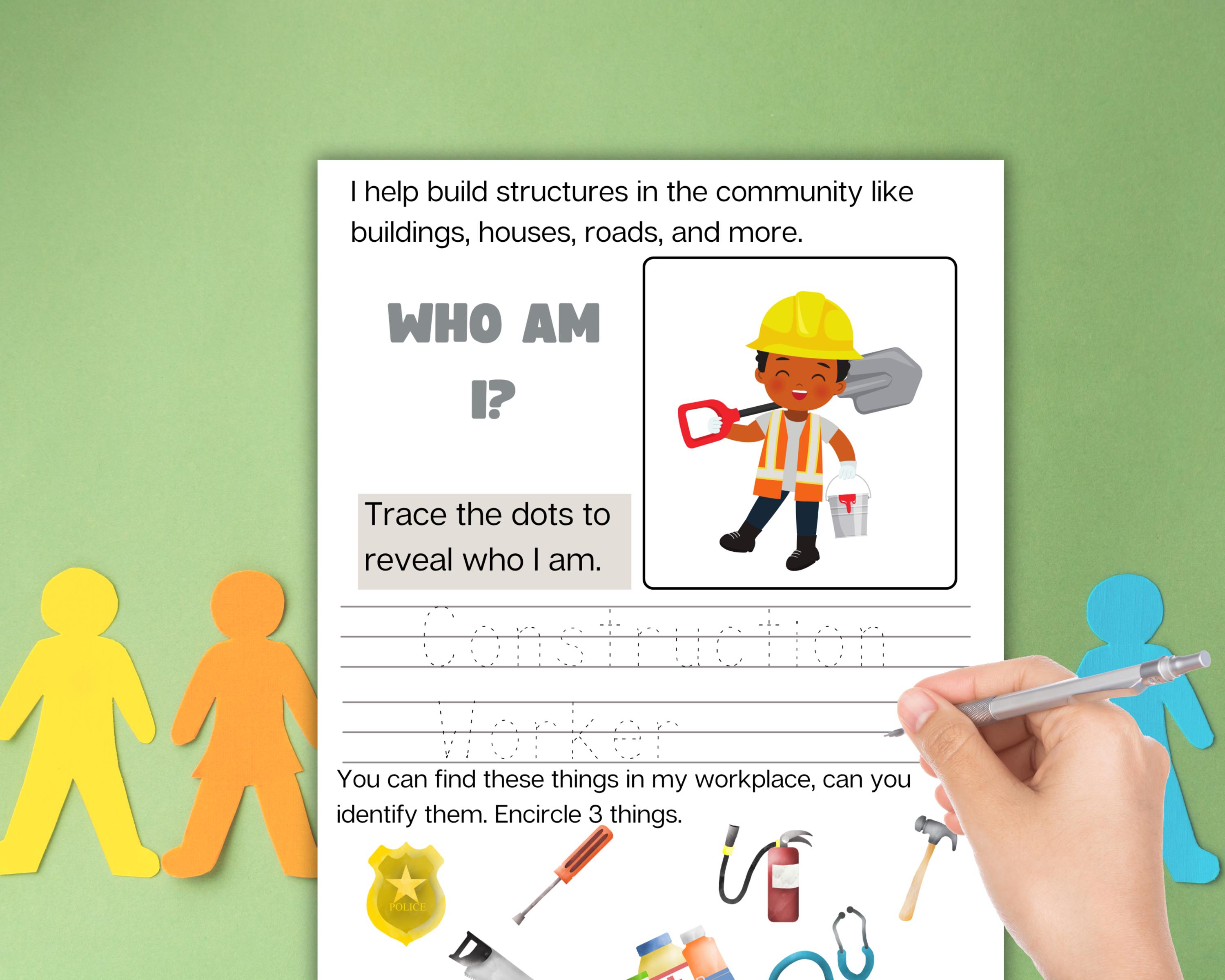 Occupations Activities, Community Helpers Printable Worksheets ...
