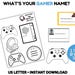 What's Your Gamer Name Game, NAME TAGS + SIGN, Gaming Name Activity ...