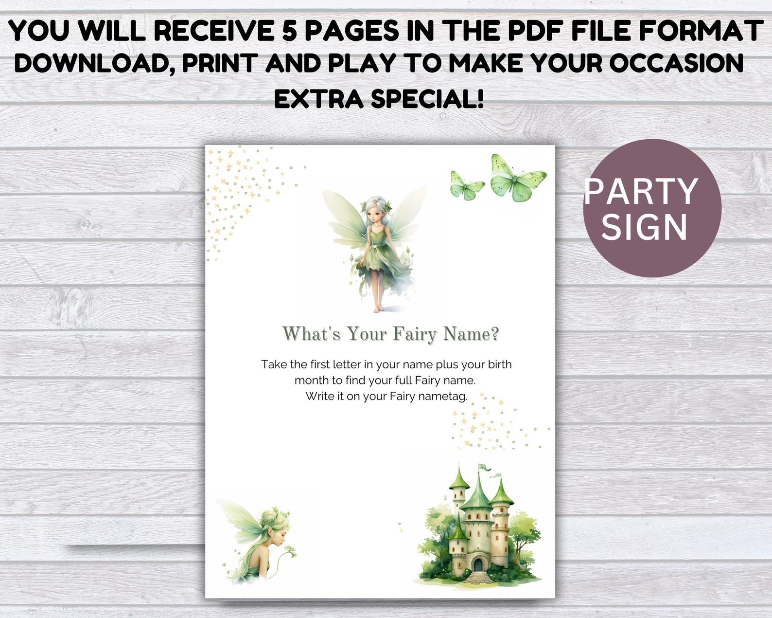 What's Your Fairy Name Game NAME TAGS + SIGN, Enchanted Fairy Forest ...