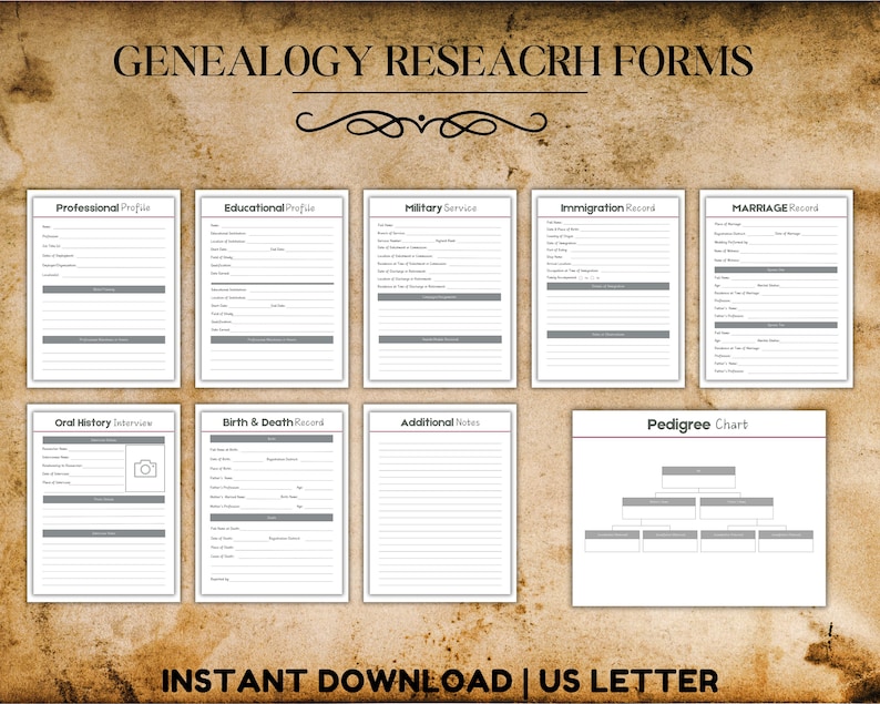 Genealogy Research Binder Printable, Family Tree Organizer, Ancestry ...
