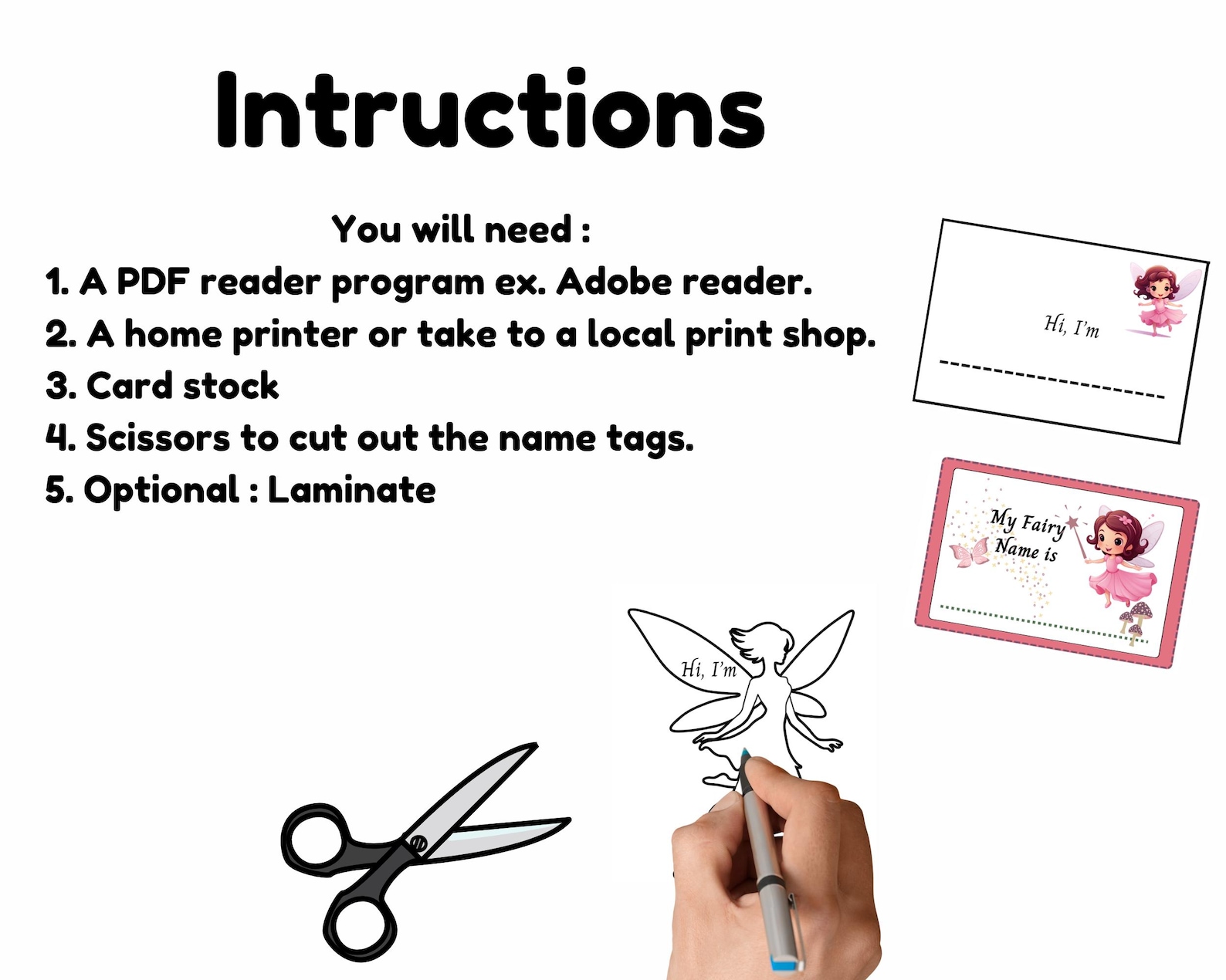 What's Your Fairy Name Game NAME TAGS + SIGN, Fairy-themed Birthdays ...