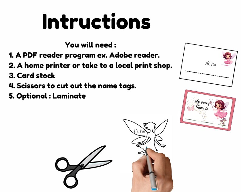 What's Your Fairy Name Game NAME TAGS + SIGN, Fairy-themed Birthdays ...
