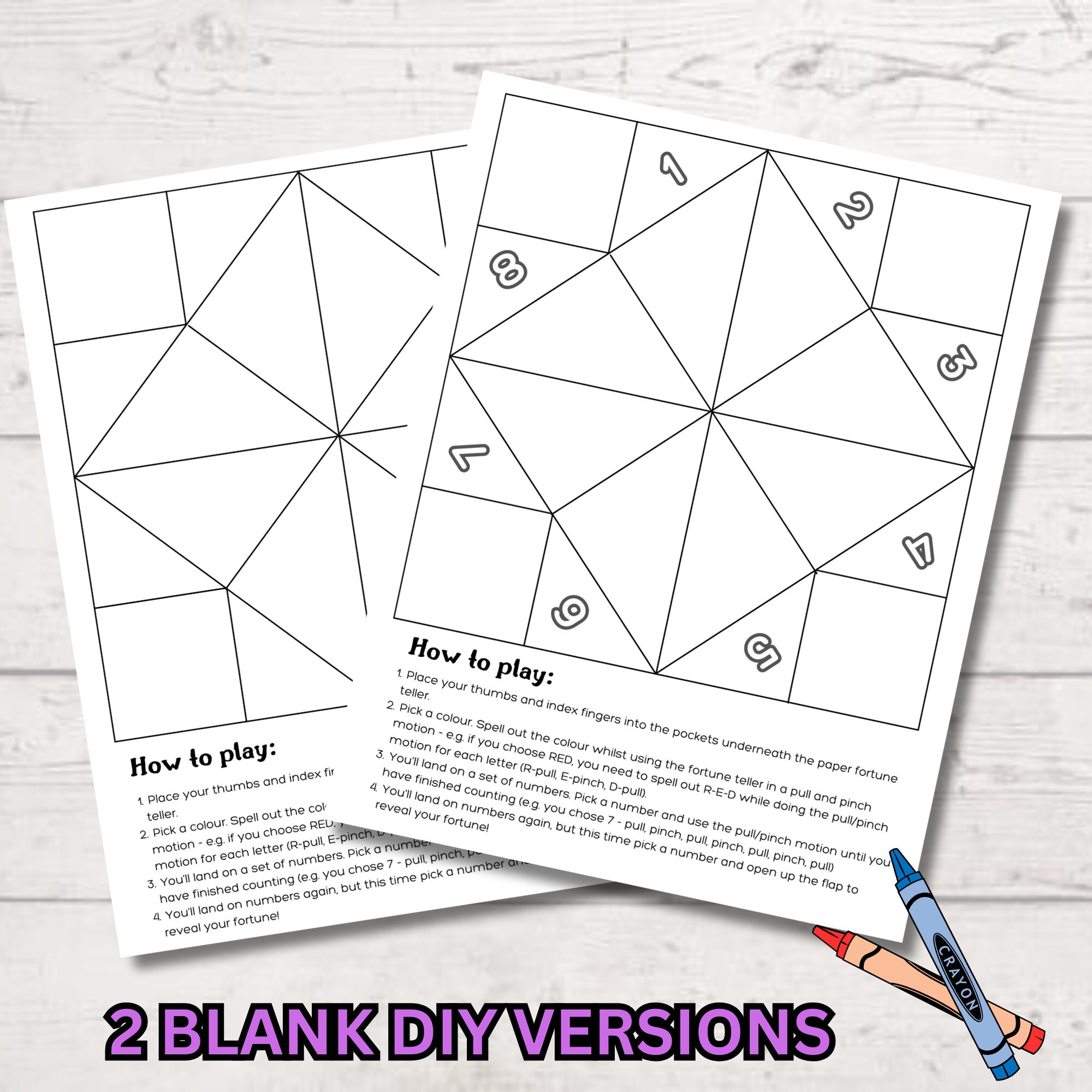 Printable Paper Fortune Teller, Origami Cootie Catcher, Chatter Box ...