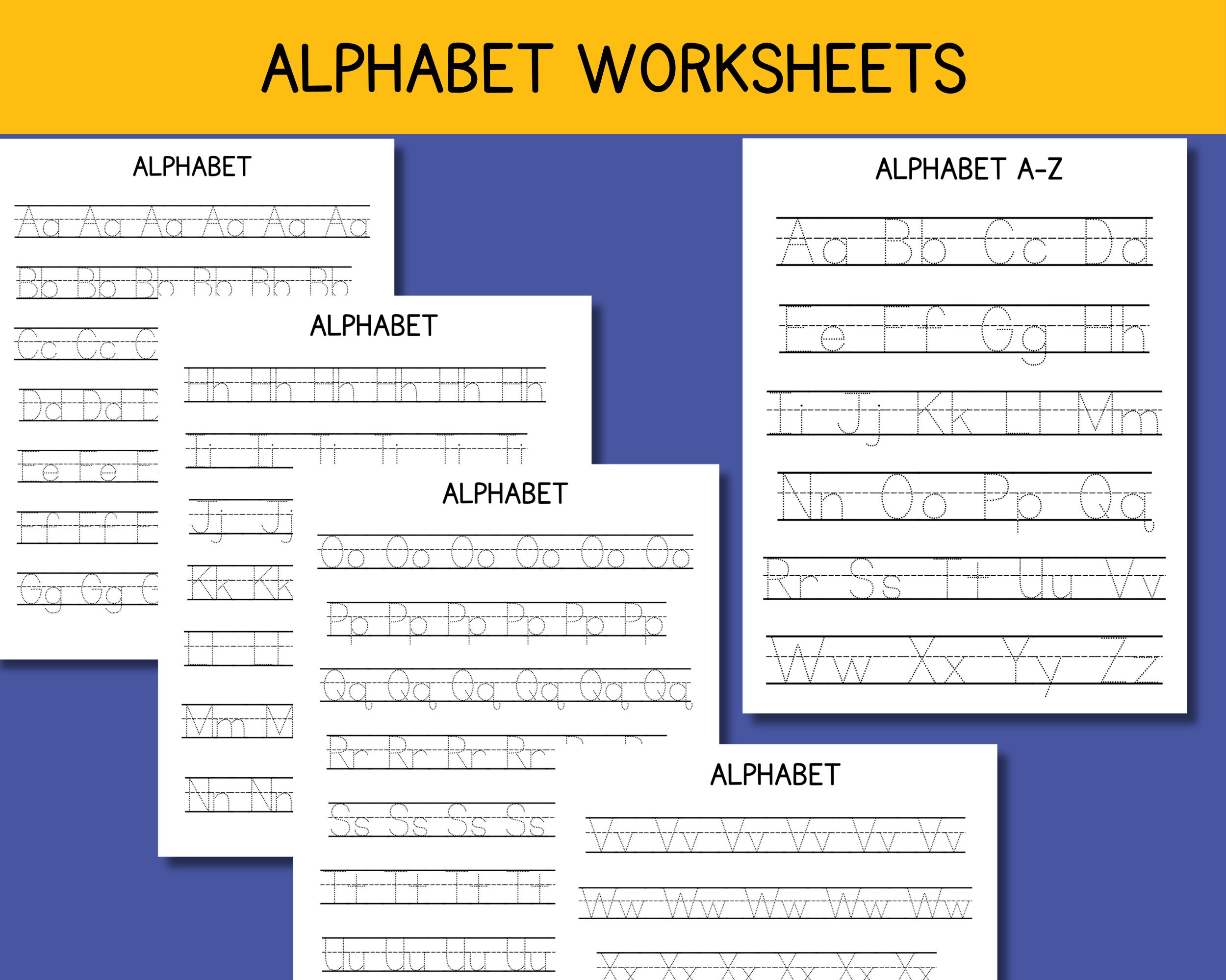 Handwriting Practice Tracing Printable, Alphabet & Number Tracing Sheet ...